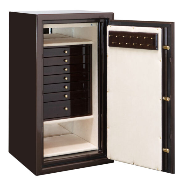 Lewiston - Brown Jewelry Safe with Drawers | Casoro Jewelry Safes