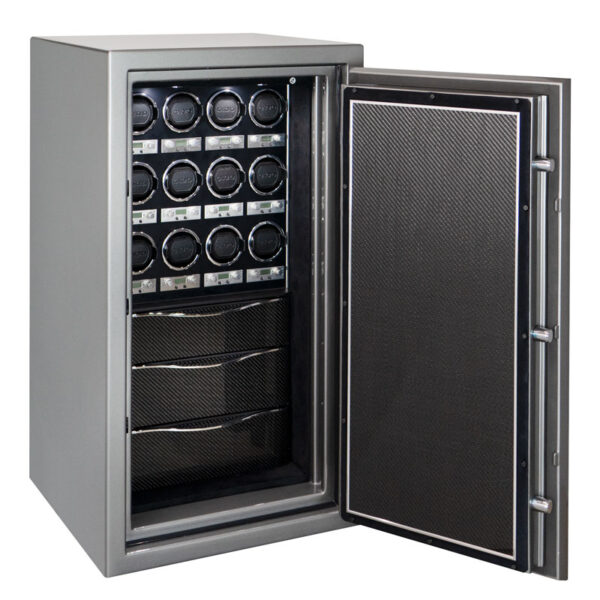 Titan - Mid-Size Luxury Watch Safe in Dark Grey with Carbon Fiber ...