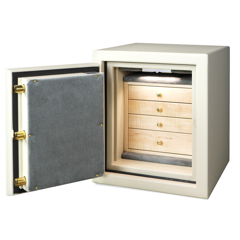 Bradly - Jewelry Safe in Textured Parchment, Left Swing | Casoro ...